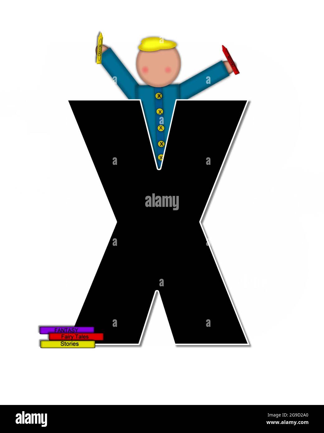 The letter X, in the alphabet set "Children Play Time," is decorated a ...