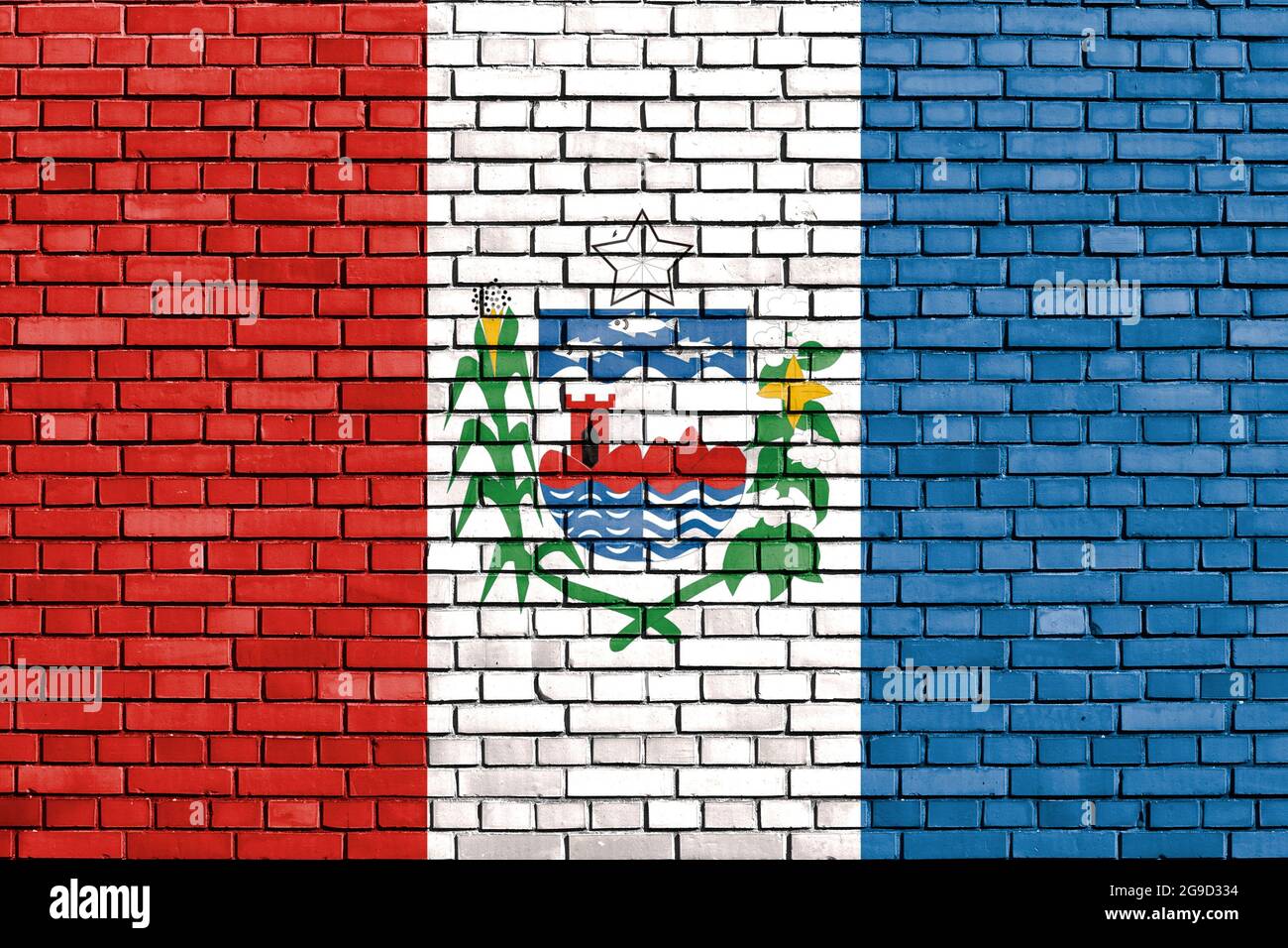 flag of State of Alagoas, Brazil painted on brick wall Stock Photo - Alamy