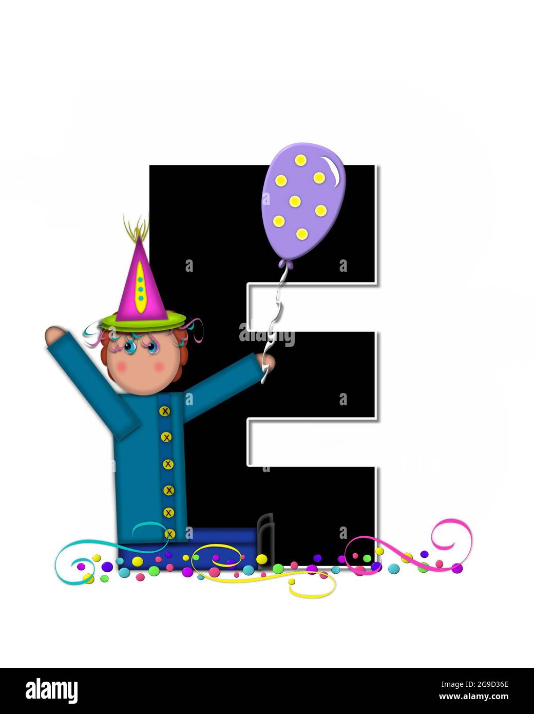 The letter E, in the alphabet set "Children Birthday Celebration" is ...