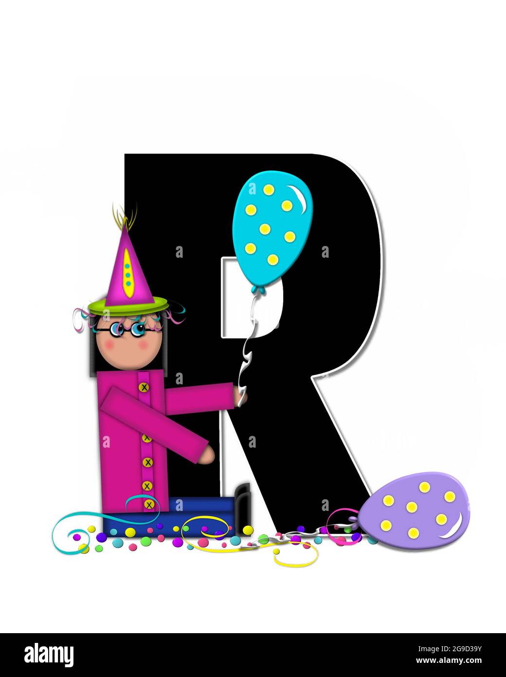 The letter R, in the alphabet set "Children Birthday Celebration" is ...