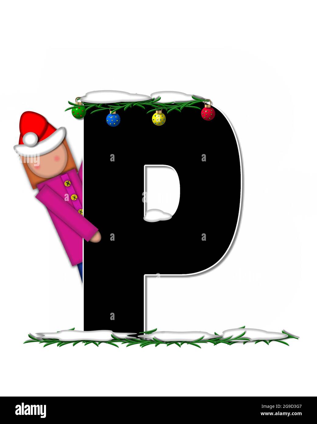 The letter P, in the alphabet set "Children Christmas Ornaments," is ...
