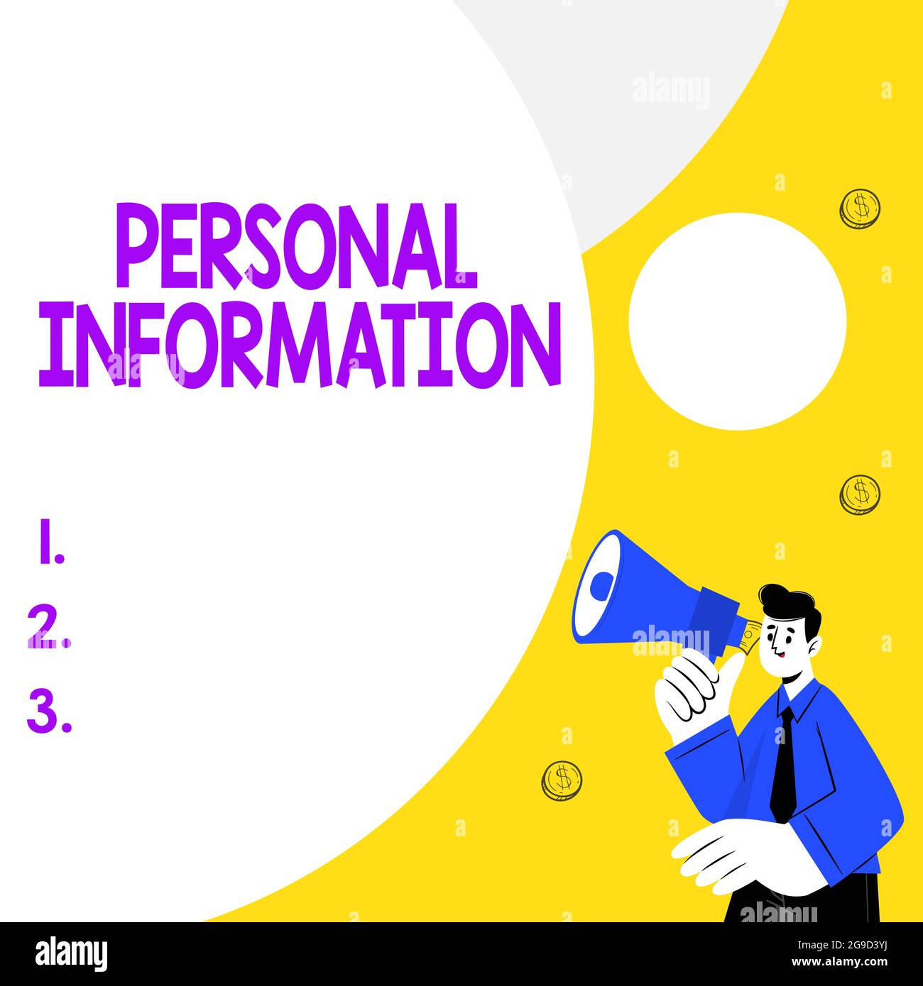 Conceptual display Personal Information. Word Written on recorded ...