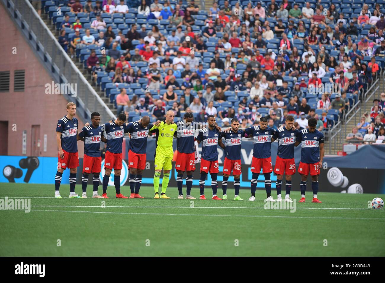Sunday, July 25, 2021: The New England Revolution stand on the pitch ...