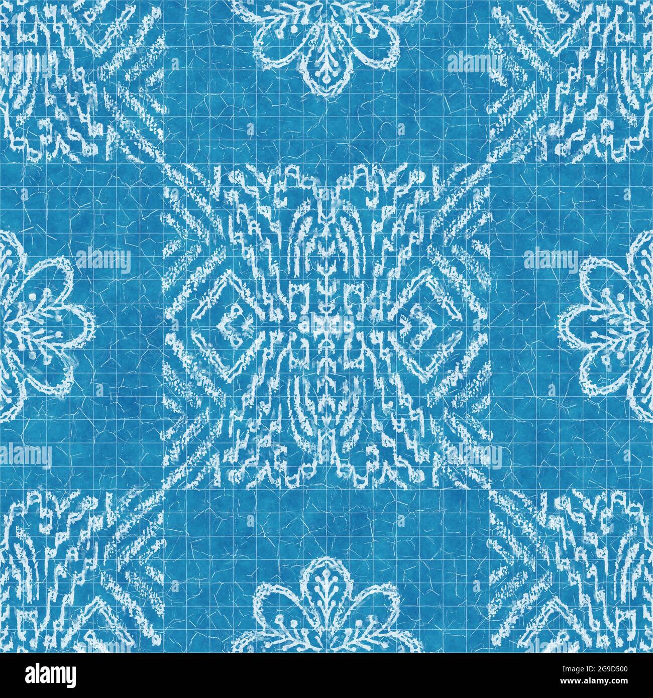 Seamless bright blue blueprint pattern for textile and print Stock ...