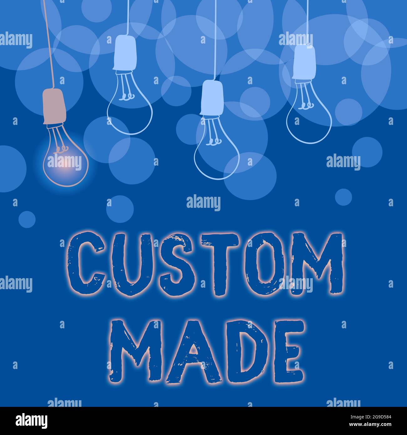 Conceptual caption Custom Made. Word Written on personalized object ...