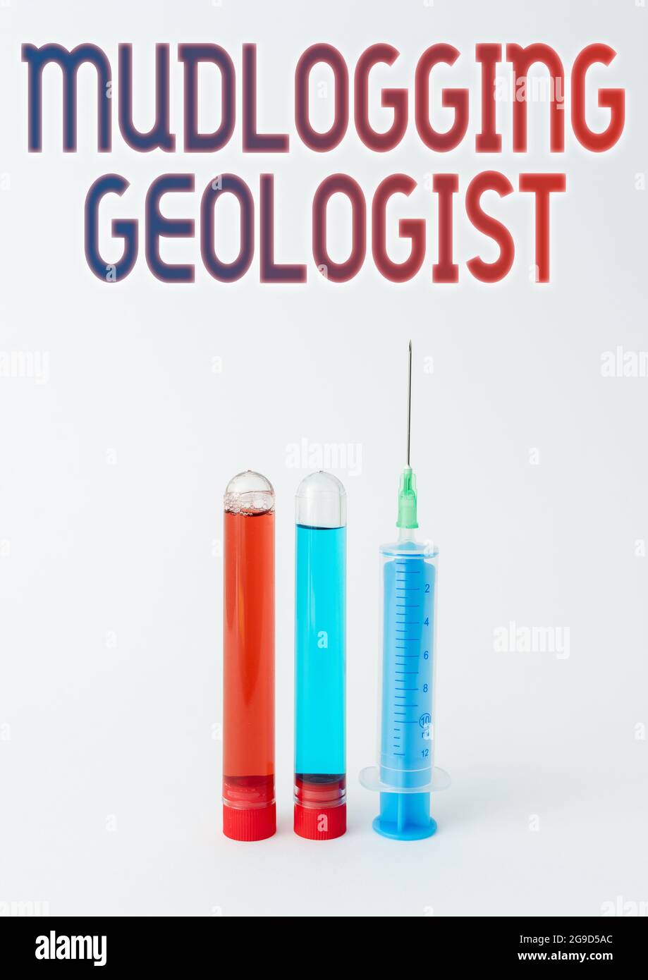 Hand writing sign Mudlogging Geologist. Conceptual photo gather ...