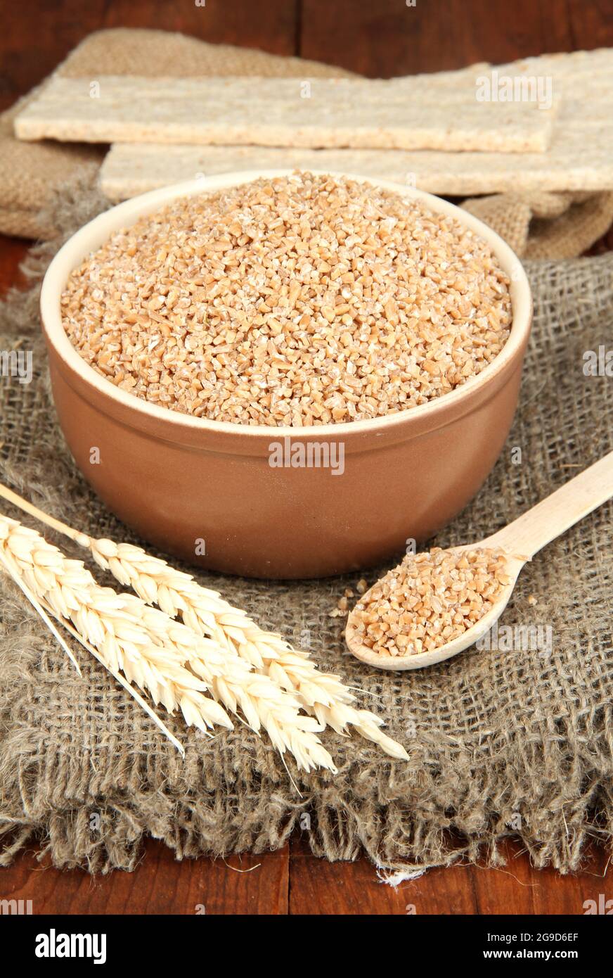 Wheat bran on the table Stock Photo - Alamy
