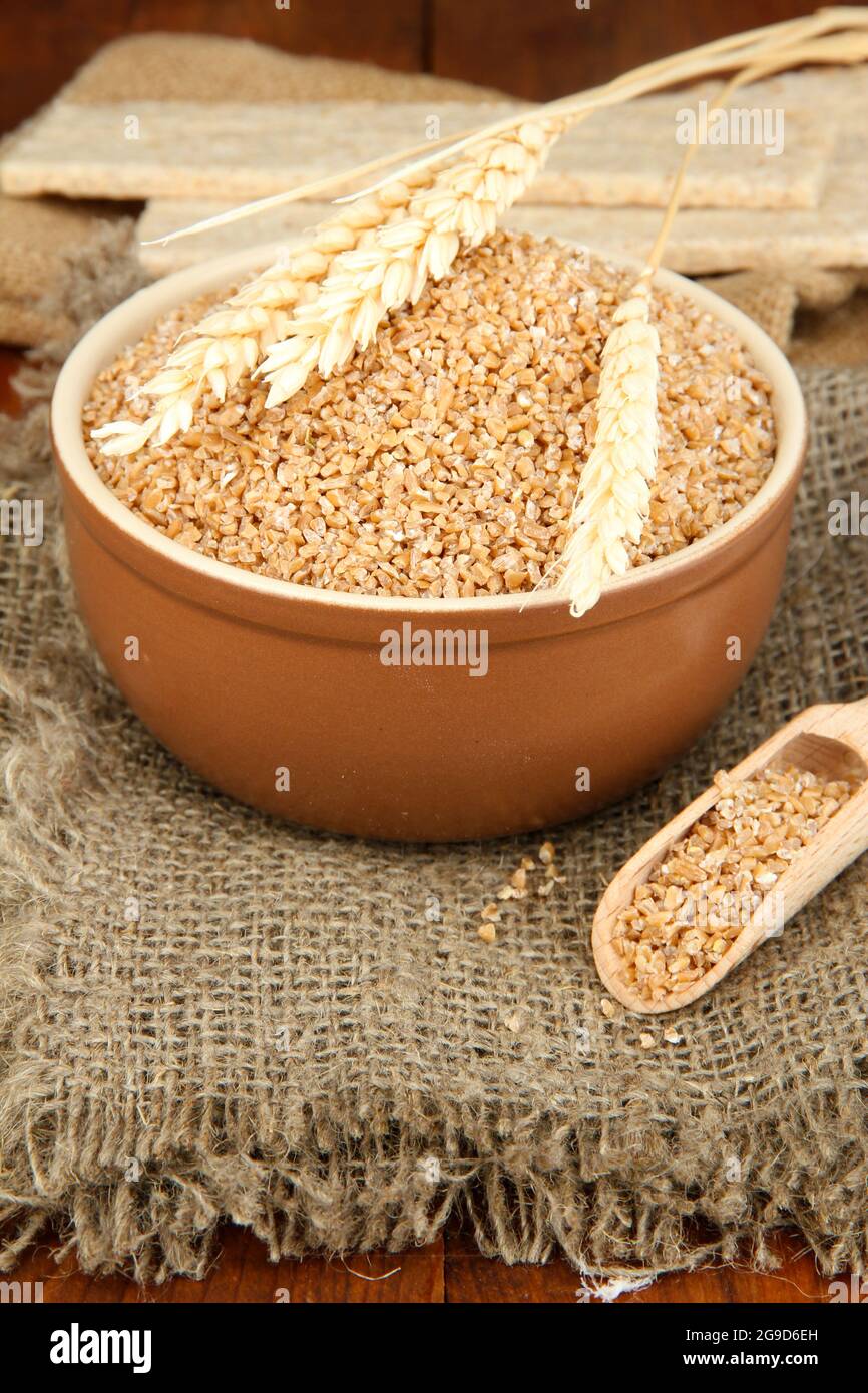 Wheat bran on the table Stock Photo - Alamy