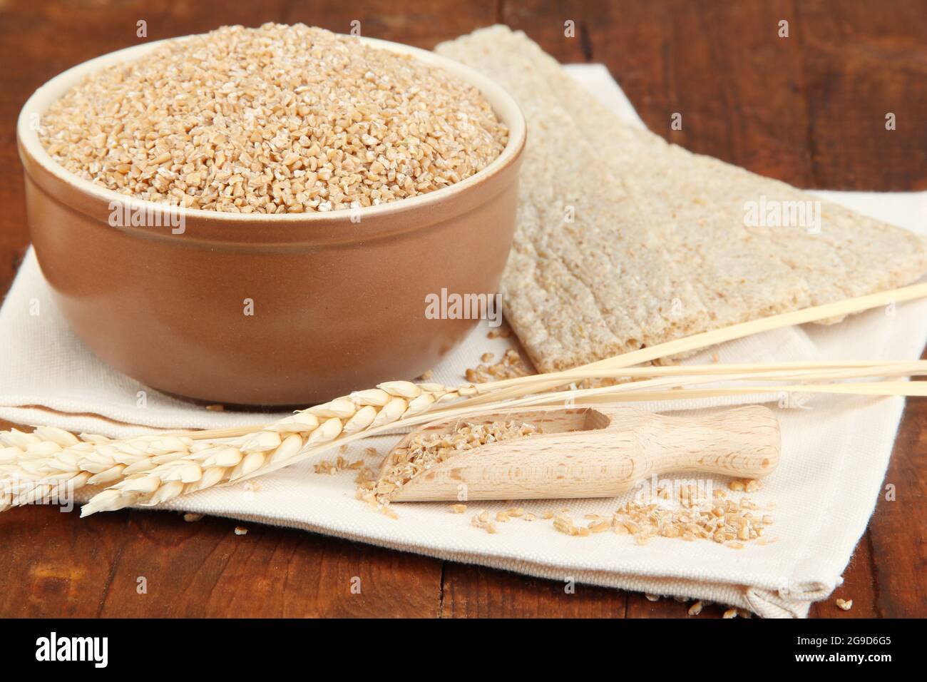 Wheat bran on the table Stock Photo - Alamy
