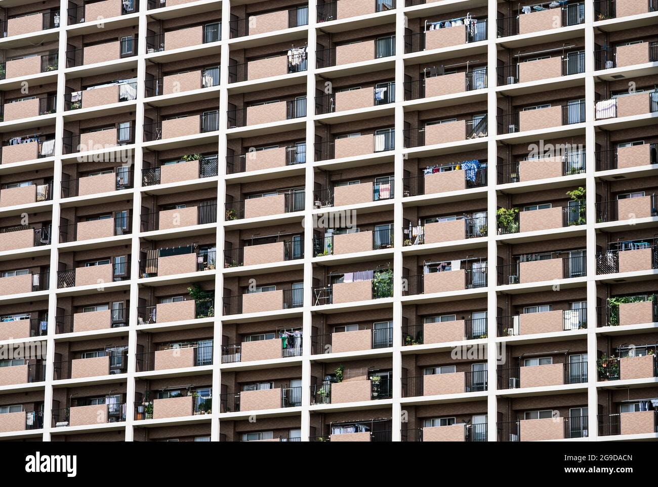 A view of an apartment block in a Tokyo during the Tokyo 2020 Olympic ...