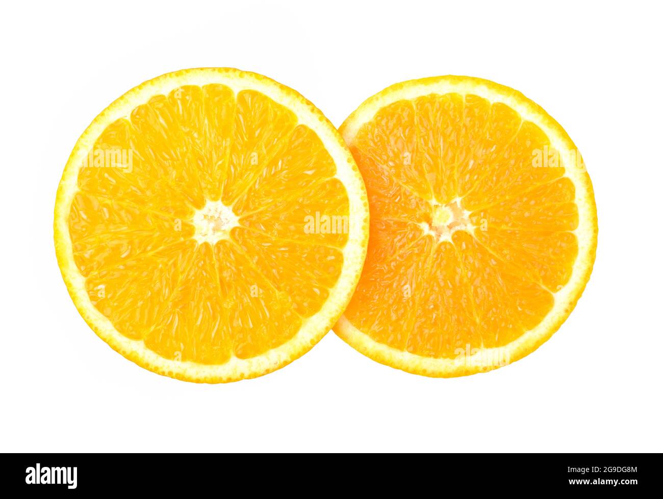 Orange slice isolated on white background. top view Stock Photo - Alamy