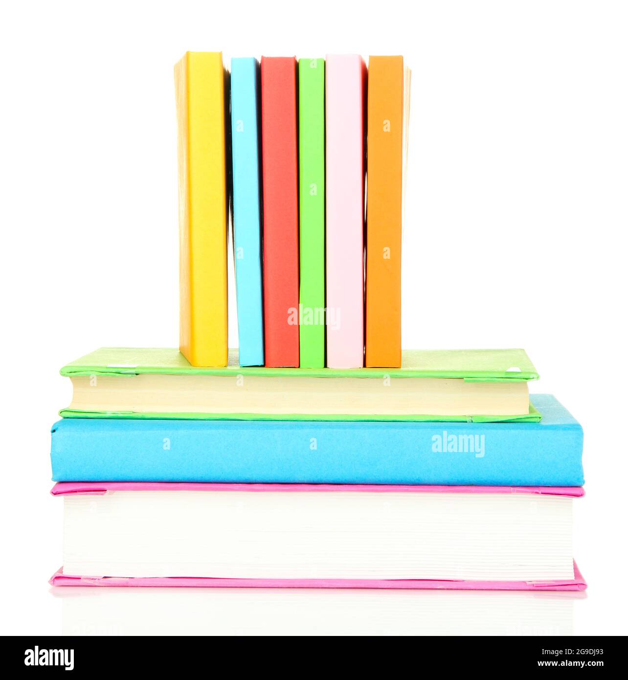 Stack of multicolor books isolated on white Stock Photo - Alamy