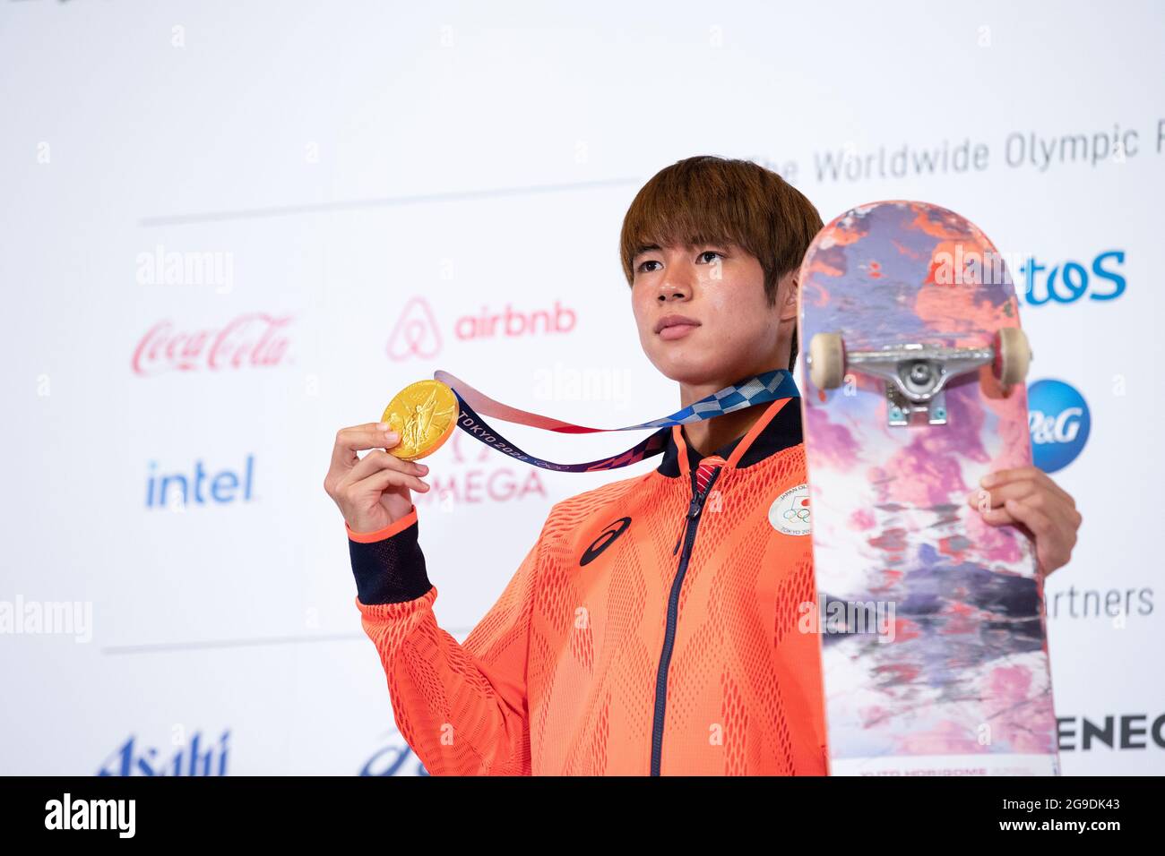 Tokyo, Japan. 26th July, 2021. Yuto Horigome (JPN) Skateboarding : Gold medalist Yuto Horigome ...