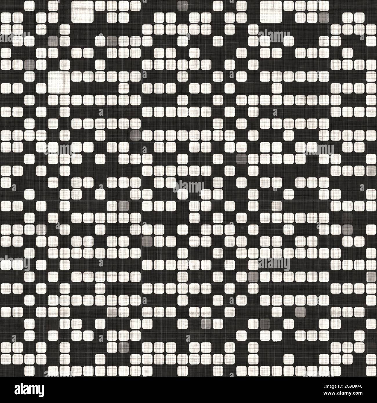 Seamless black white woven cloth geometric linen texture. Two tone ...