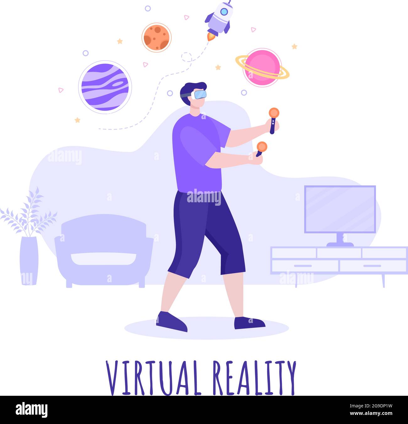 VR Glasses With Game Equipment Simulations Of Travels Through The ...