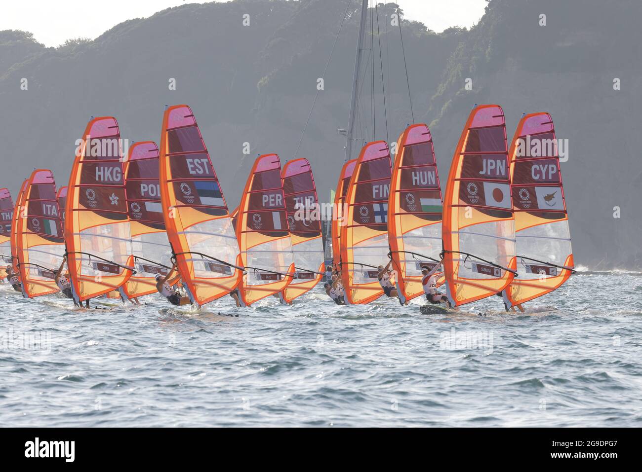 Kanagawa, Japan. 25th July, 2021. General view Sailing : Women's RS:X ...