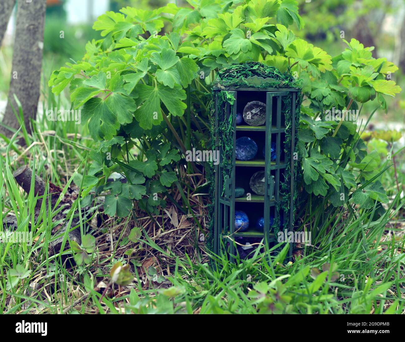 Tiny beautiful wardrobe or closet from dollhouse with magic ogjects of ...
