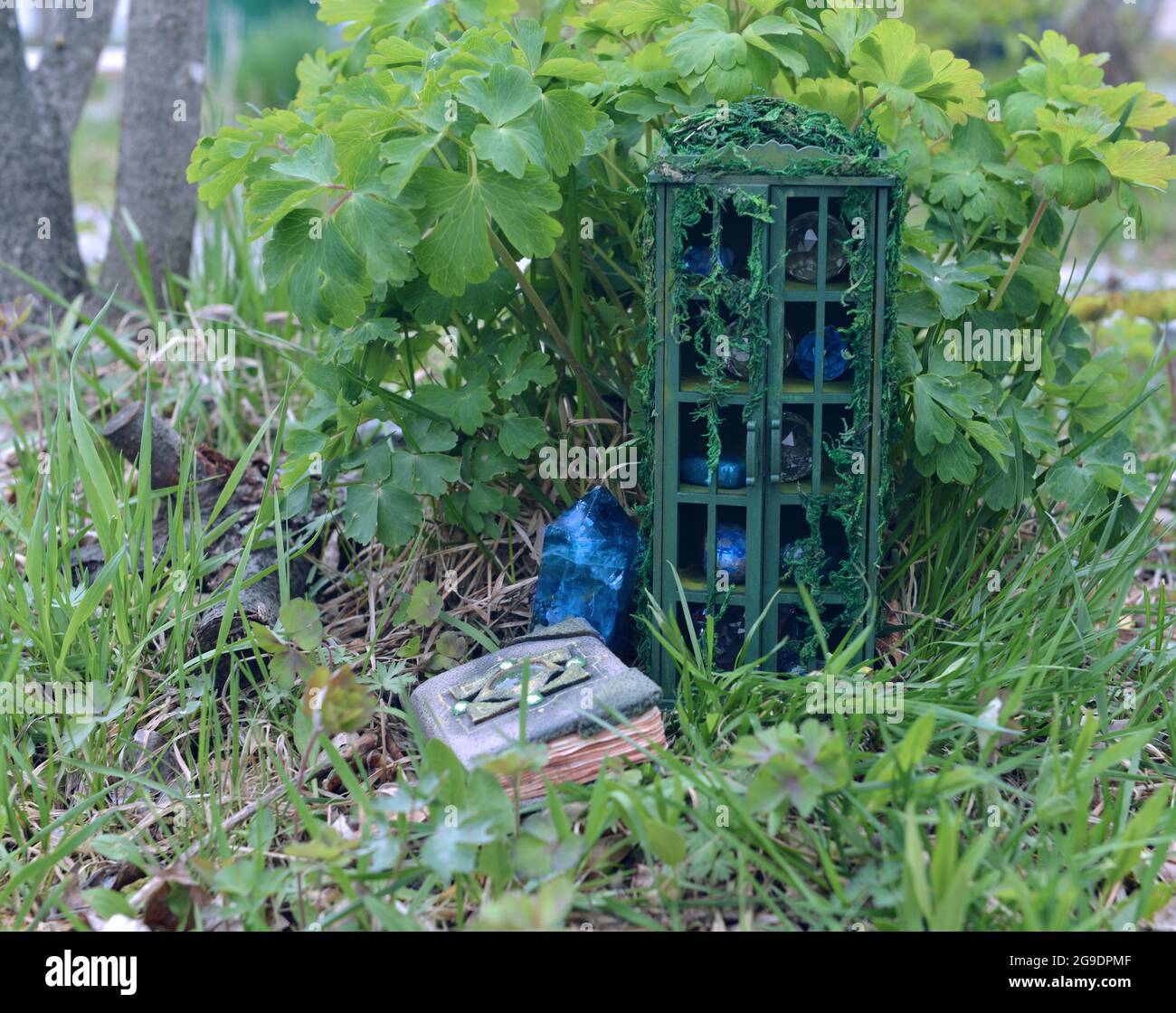 Tiny beautiful wardrobe or closet from dollhouse with magic ogjects of ...