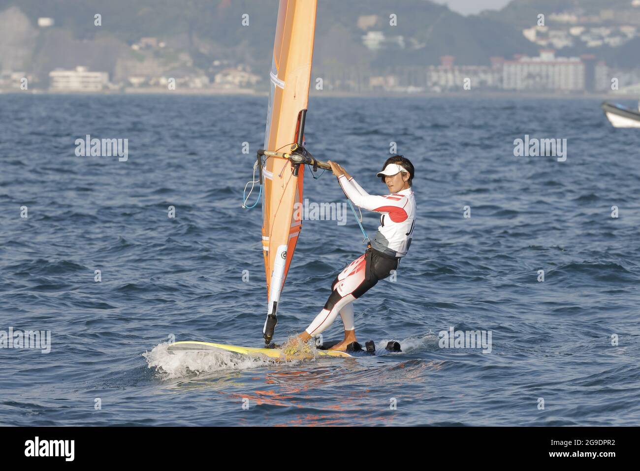 Kanagawa, Japan. 25th July, 2021. Yuki Sunaga (JPN) Sailing : Women's RS:X Windsurfing during ...