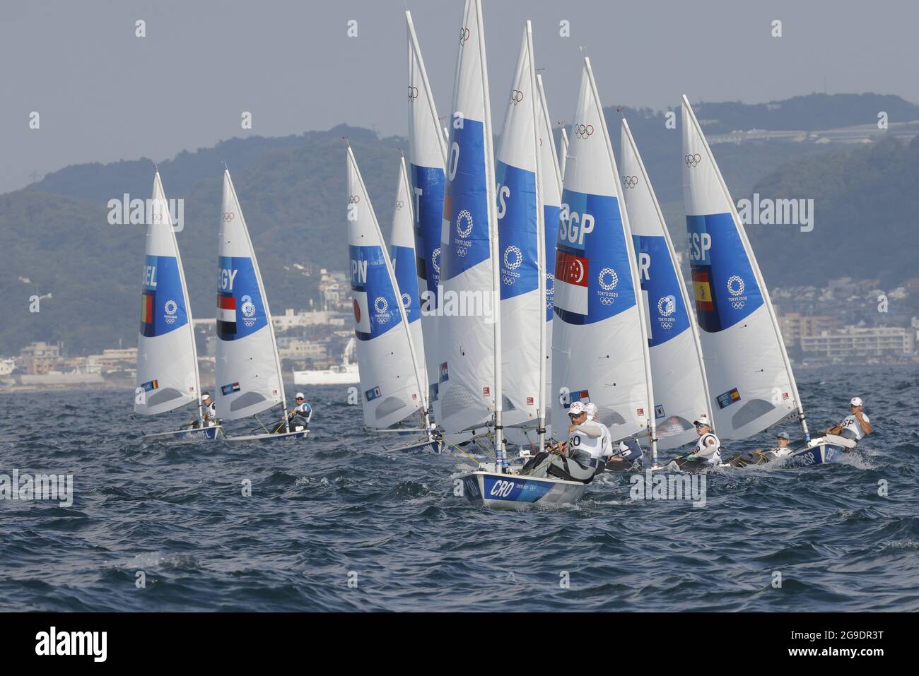 Kanagawa, Japan. 25th July, 2021. General view Sailing : Men's Laser ...