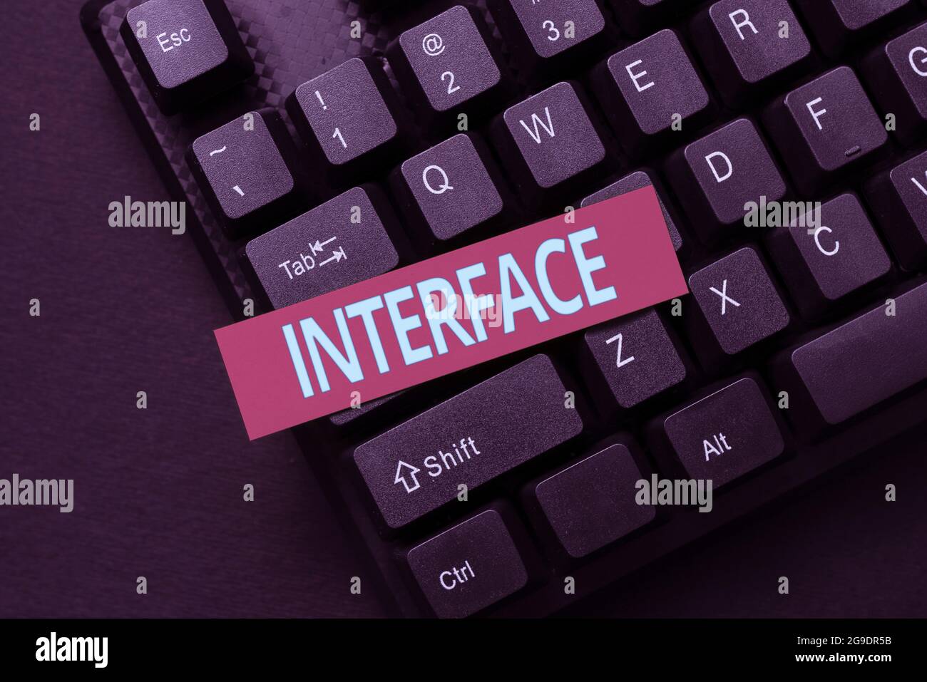Conceptual display Interface. Word Written on point of meeting and ...