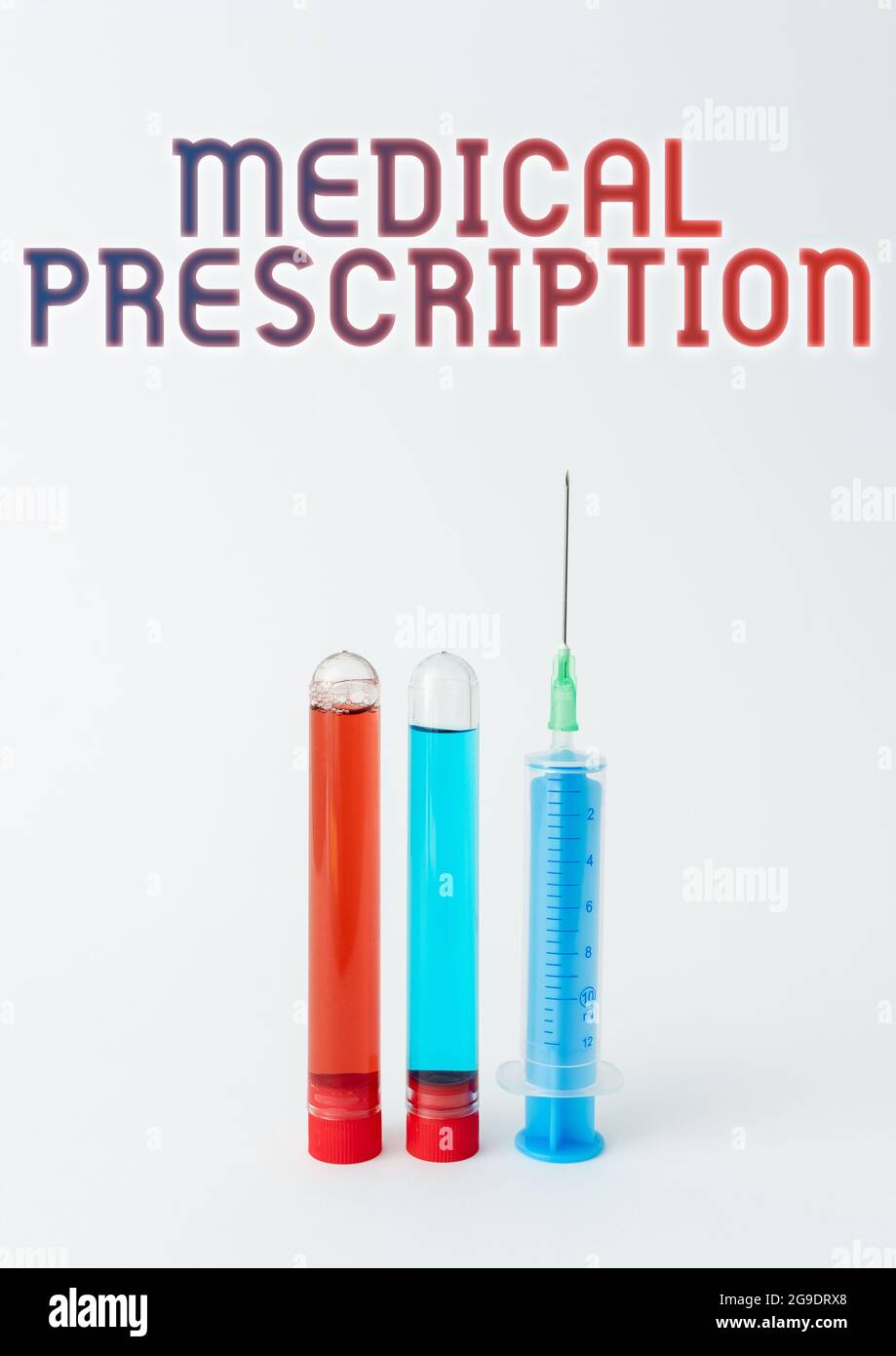 Hand writing sign Medical Prescription. Internet Concept details of the ...