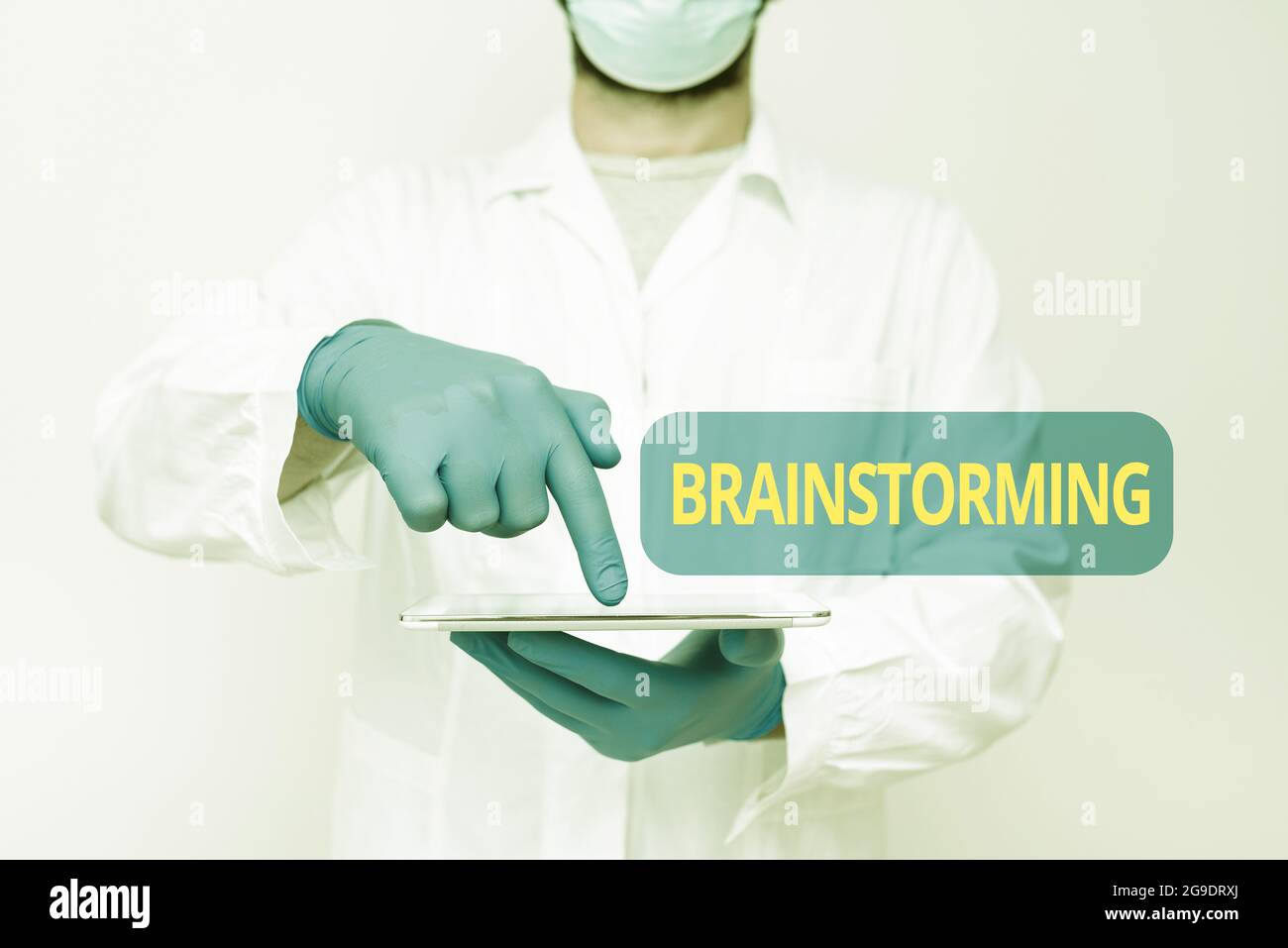 Text caption presenting Brainstorming. Word for group discussion ...