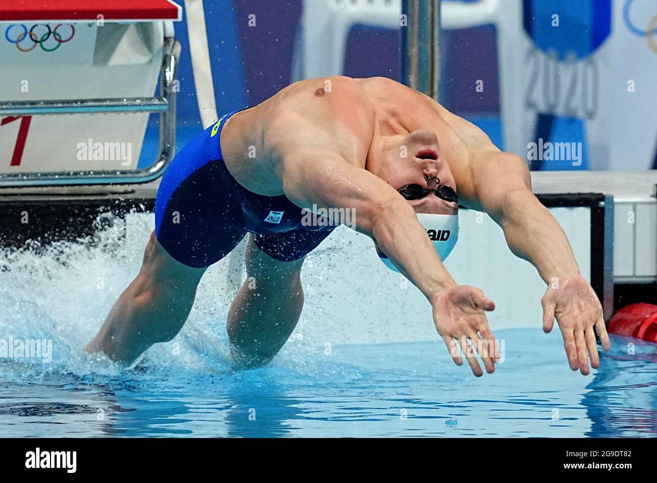 Tokio, Japan. 26th July, 2021. Swimming: Olympics, men, 100m backstroke ...