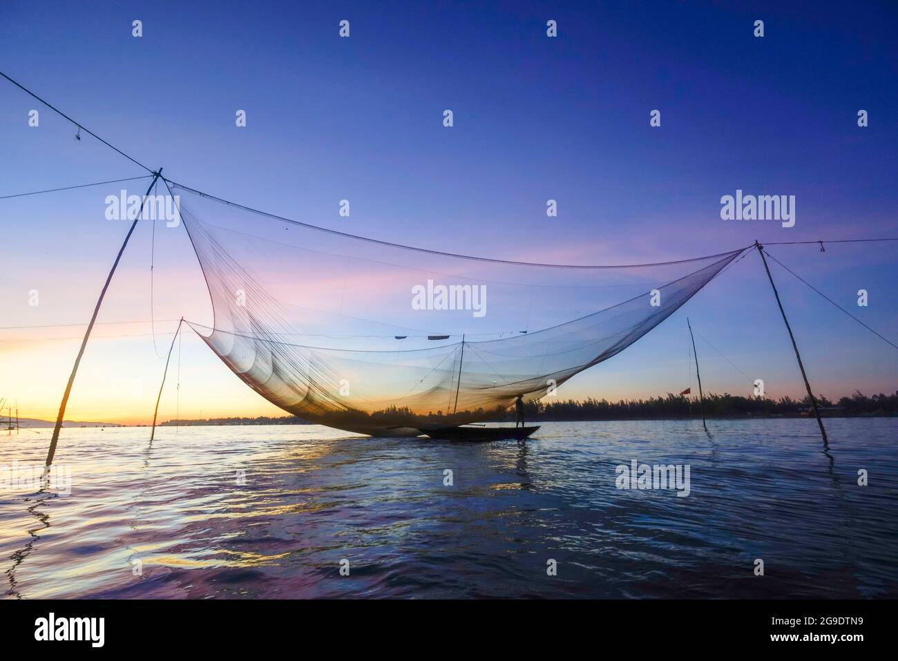 Colorful fishing net in Cua Dai beach Hoi An town central Vietnam Stock ...