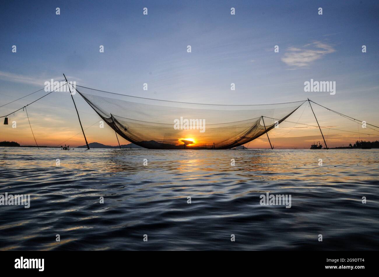 Colorful fishing net in Cua Dai beach Hoi An town central Vietnam Stock ...