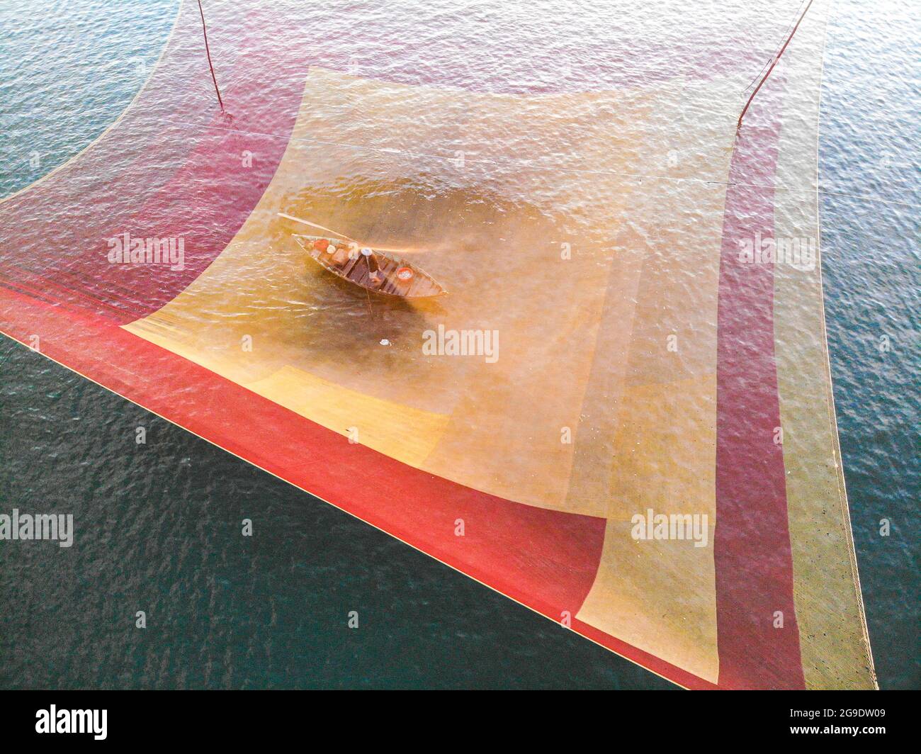 Colorful fishing net in Cua Dai beach Hoi An town central Vietnam Stock ...