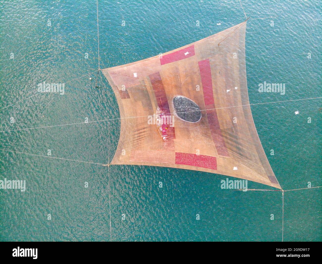 Colorful fishing net in Cua Dai beach Hoi An town central Vietnam Stock ...