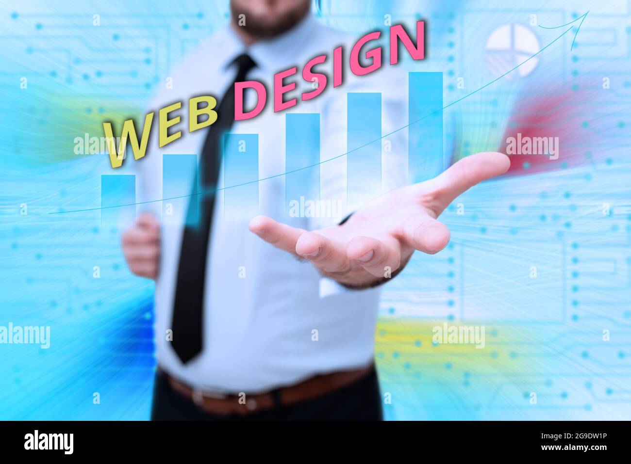 Text caption presenting Web Design. Word for website creation which ...