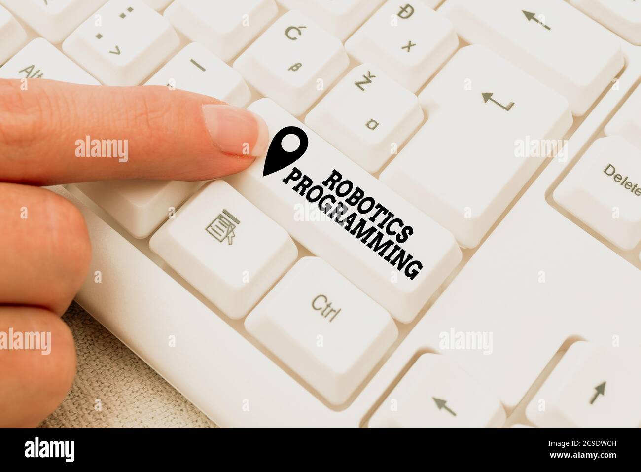 Text caption presenting Robotics Programming. Business approach ...