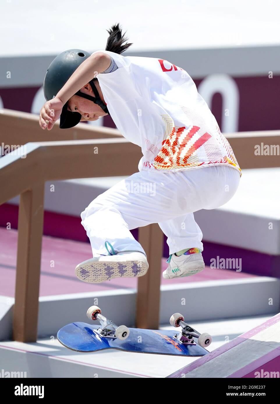 China's Wenhui Zeng during the Women's Street Final at the Ariake Urban Sports Park on the third ...
