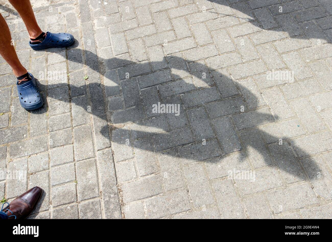 Stralsund, Germany. 20th July, 2021. The shadow of an inmate can be ...