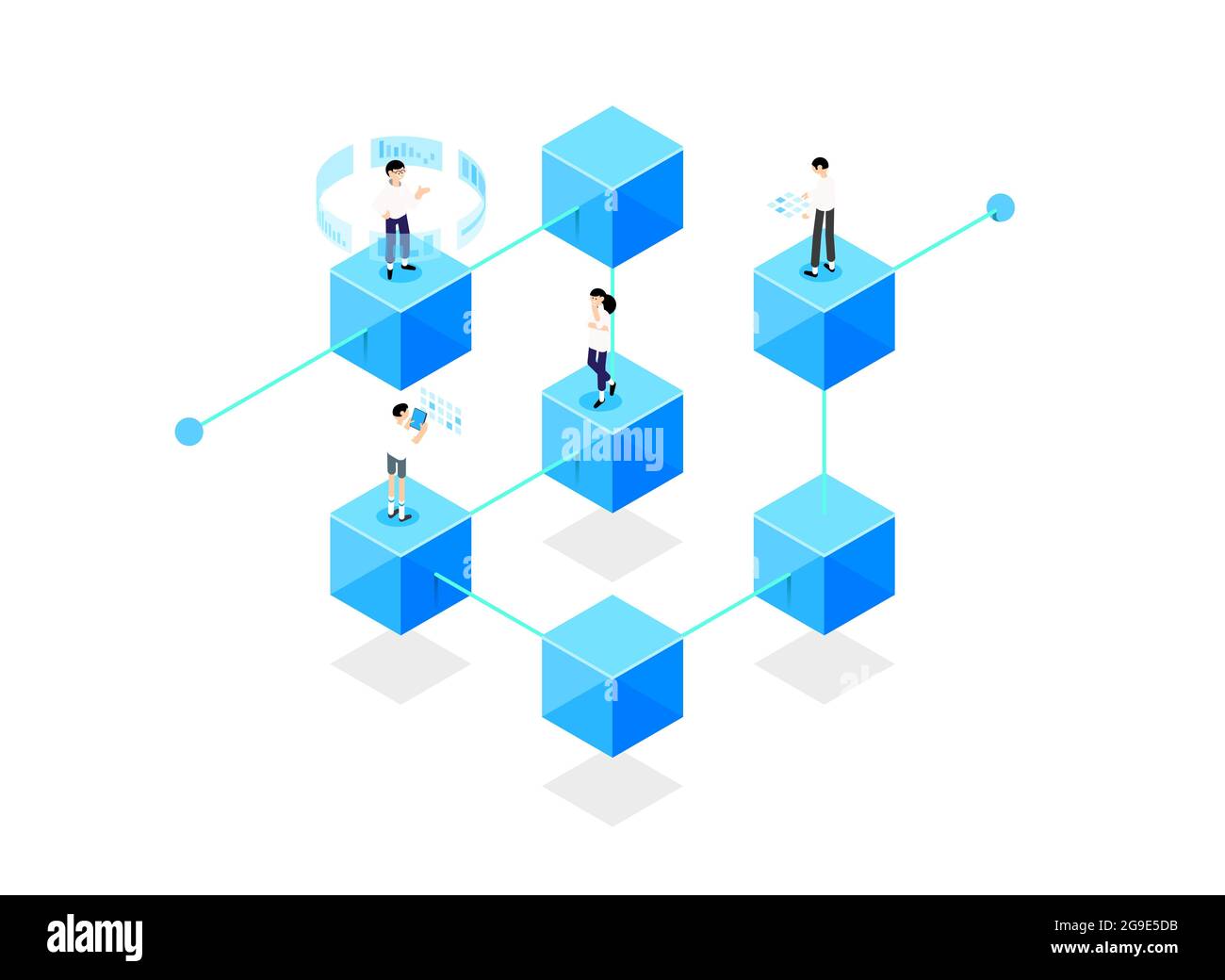 blockchain technology with graph, chart, smartphone Stock Photo - Alamy