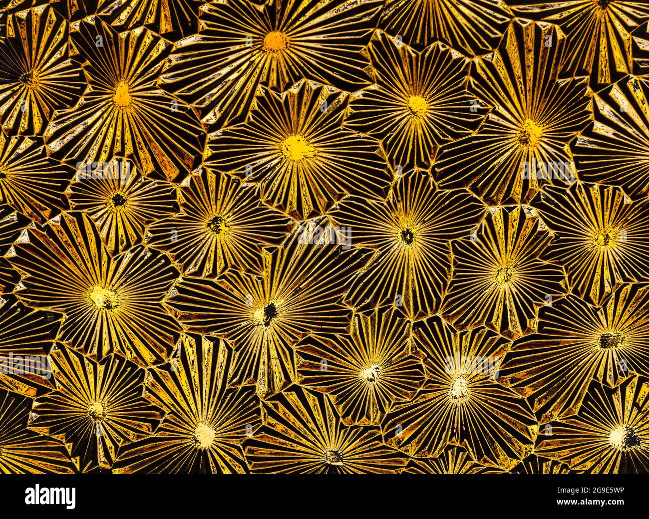 Abstract of pattern glass with warm bright yellow color Stock Photo - Alamy