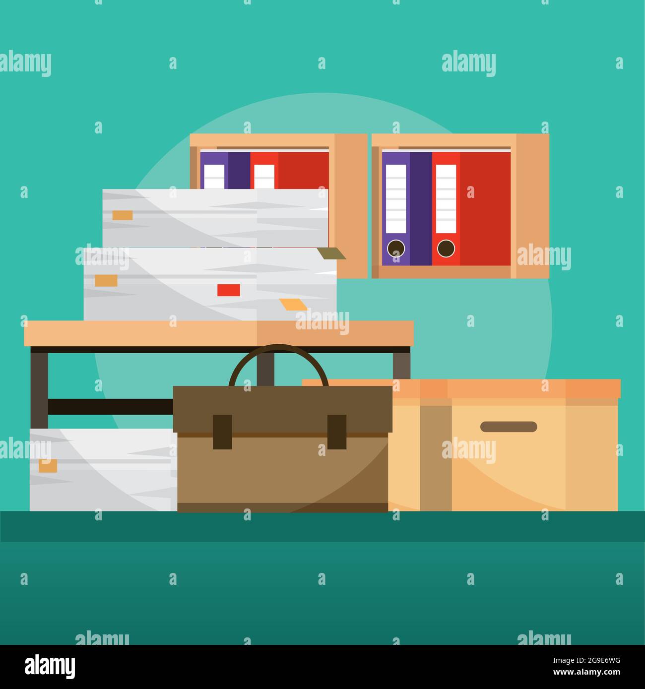 stacks of files and paperwork Stock Vector Image & Art - Alamy