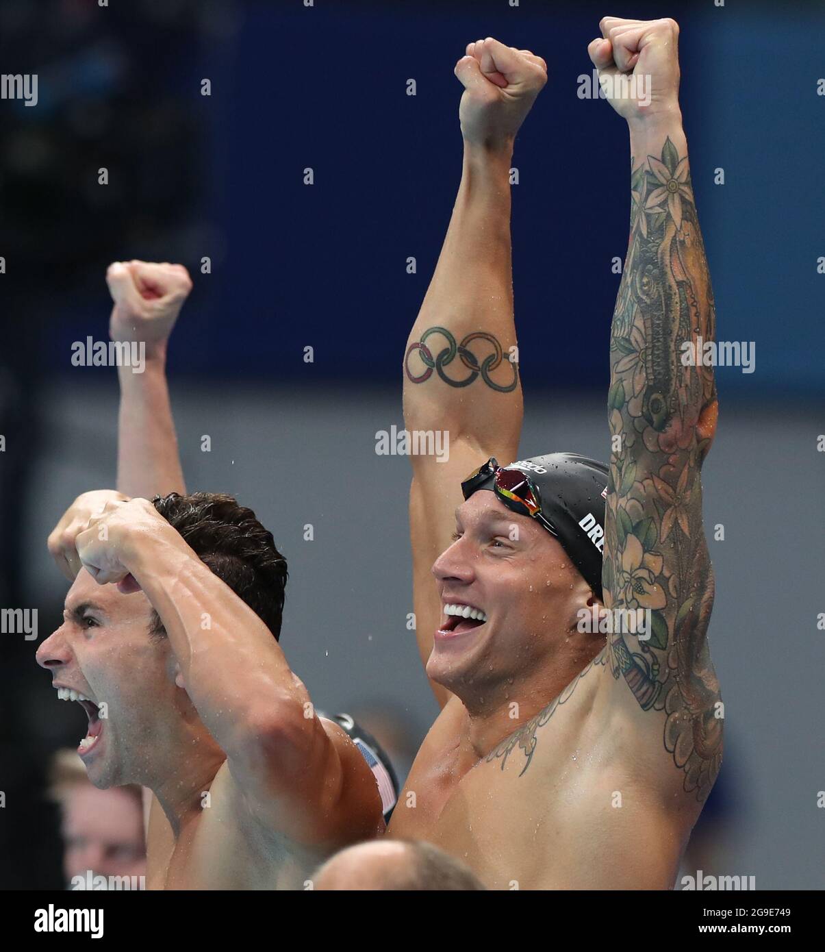 Tokyo, Japan. 26th July, 2021. Blake Pieroni (L) and Caeleb Dressel of ...