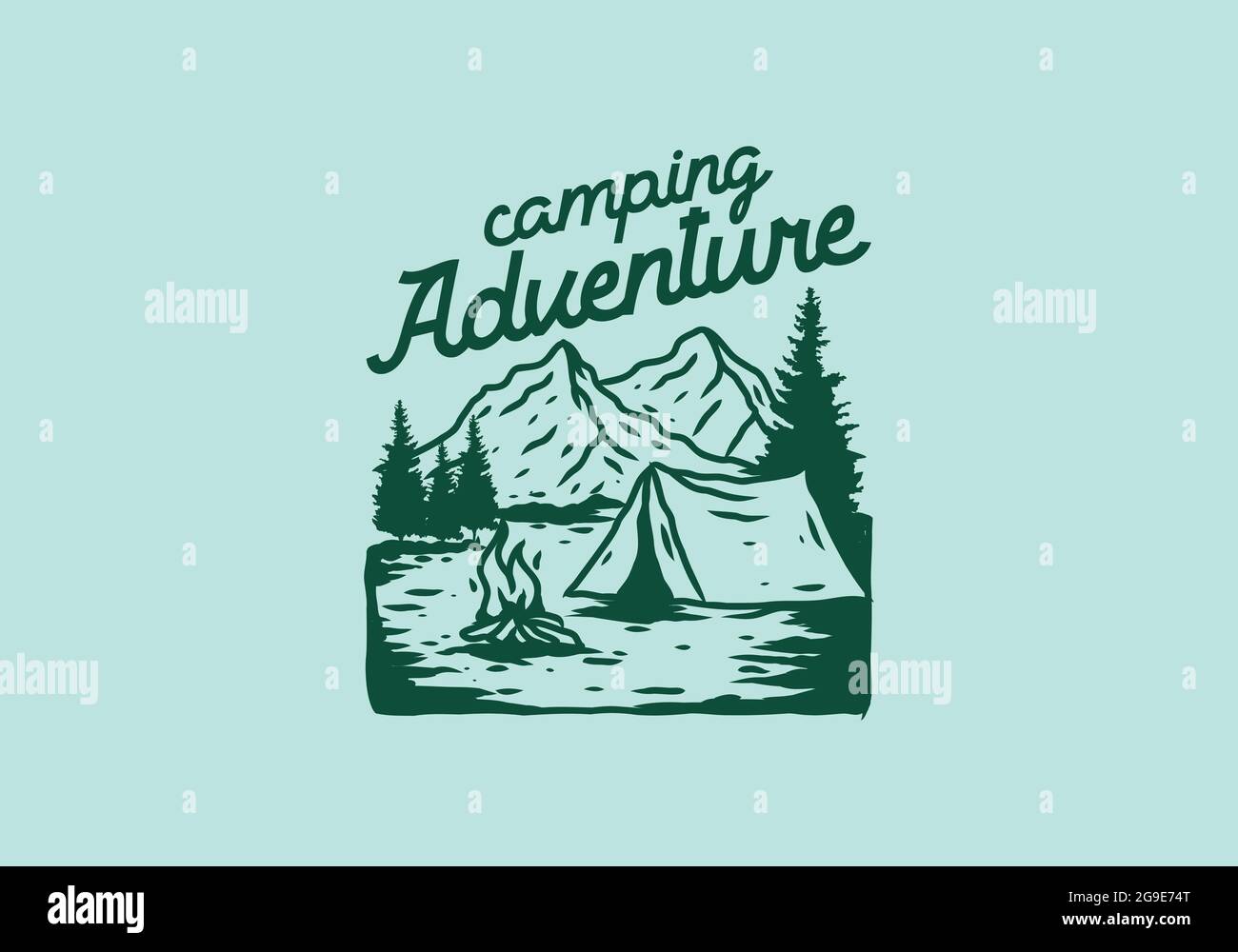 Vintage Camping Drawing