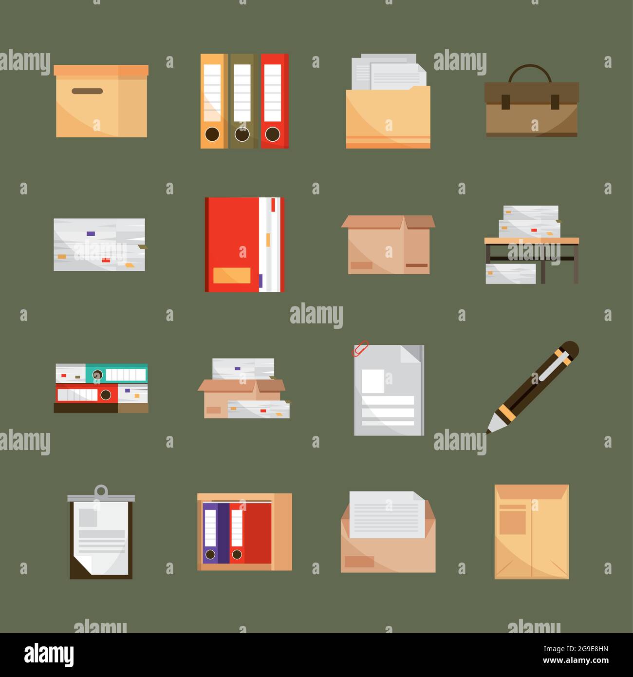 office paperwork icon set Stock Vector Image & Art - Alamy