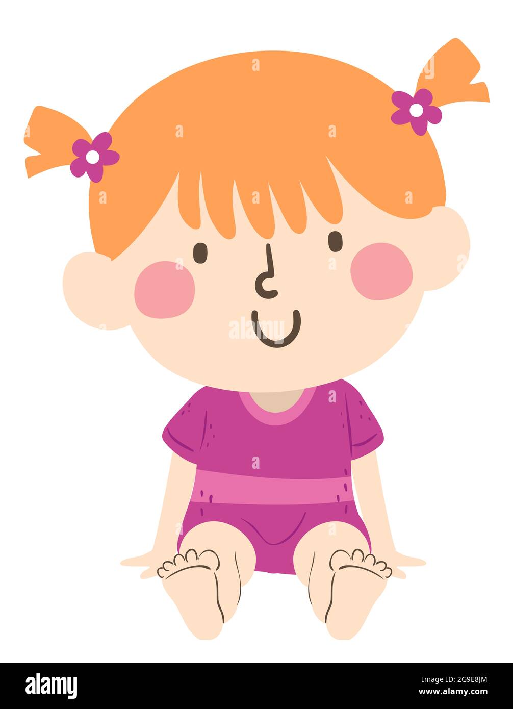 Illustration of a Kid Girl in a Long Sit Position with Legs Stretched ...