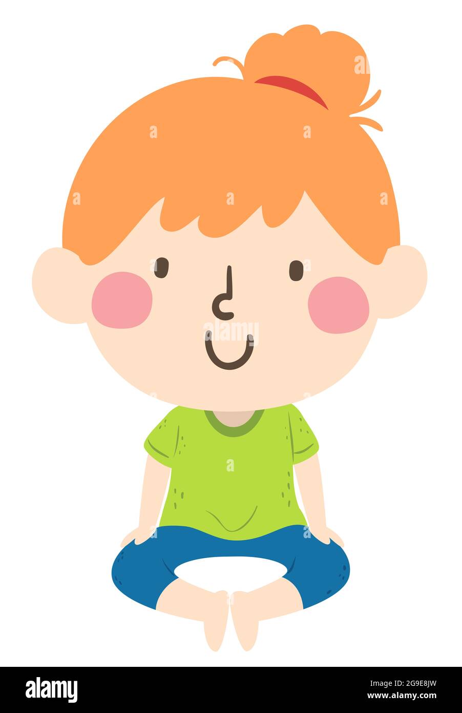 Illustration of a Kid Girl in a Ring Sitting Position with Feet ...