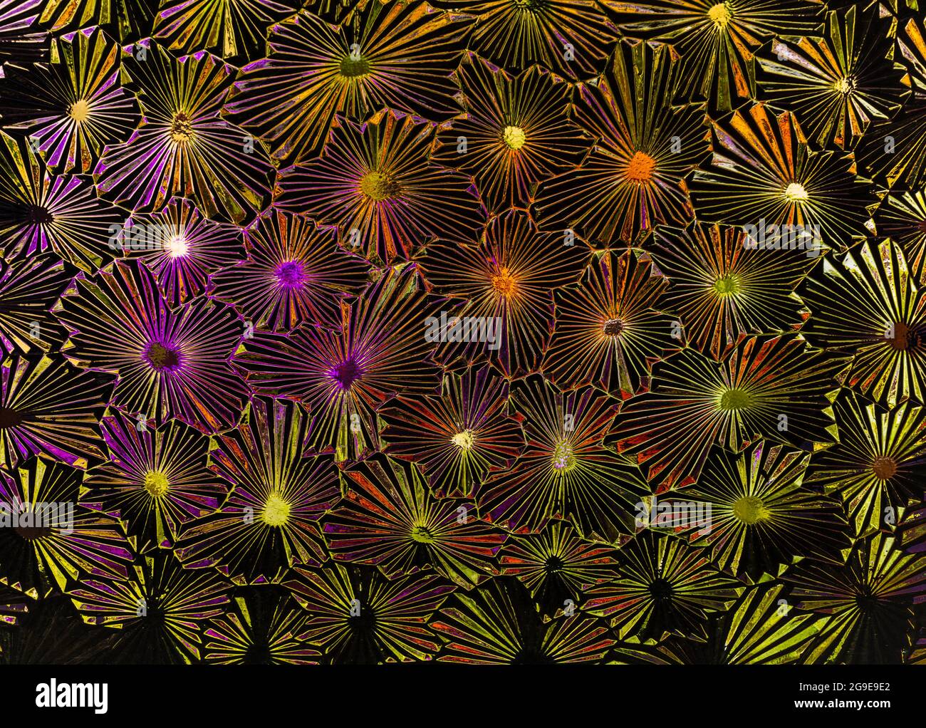 Abstract of pattern glass with a mixture of colors in the pattern Stock ...