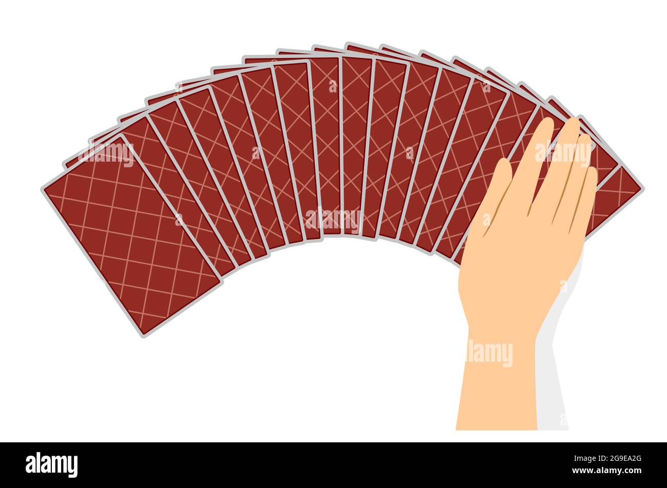 Illustration of a Hand Spreading Tarot Cards Deck or Playing Cards Deck ...
