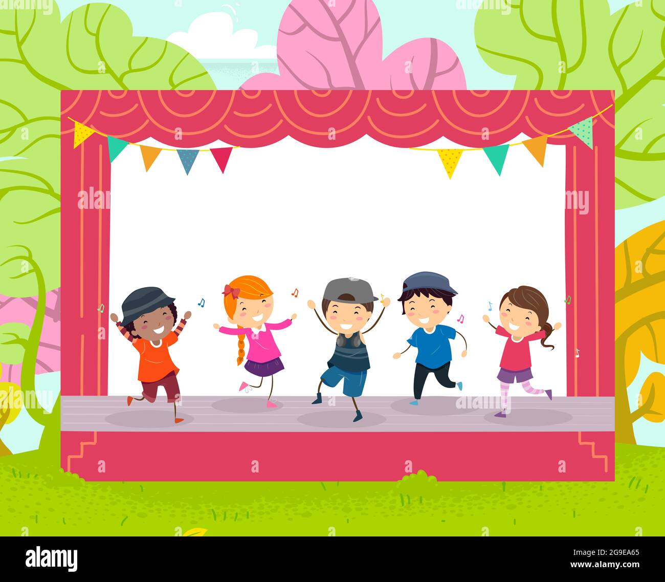 Kids Dancing On Stage Clipart
