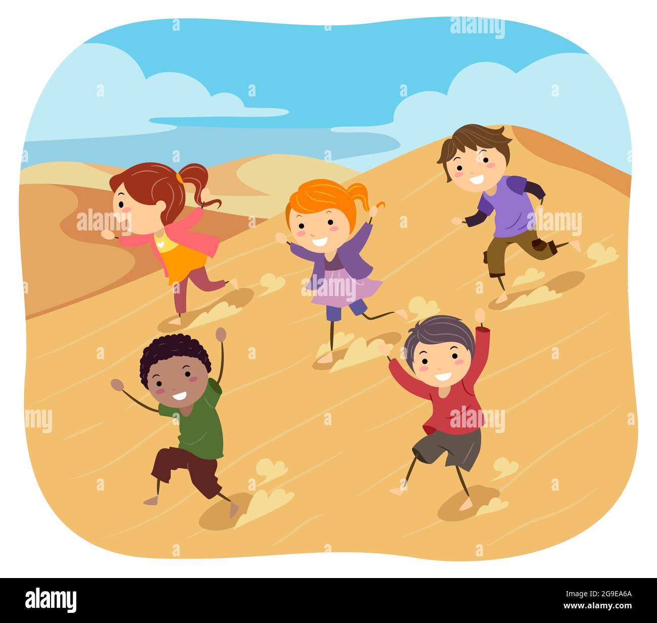 Cartoon Running In The Sand