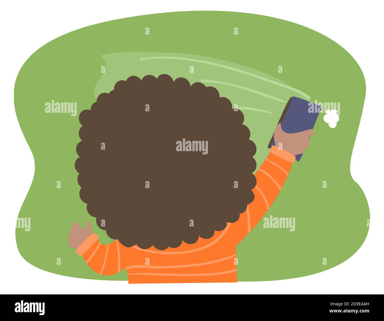 Illustration of a Kid Boy Using Eraser on Blackboard, as a Classroom ...