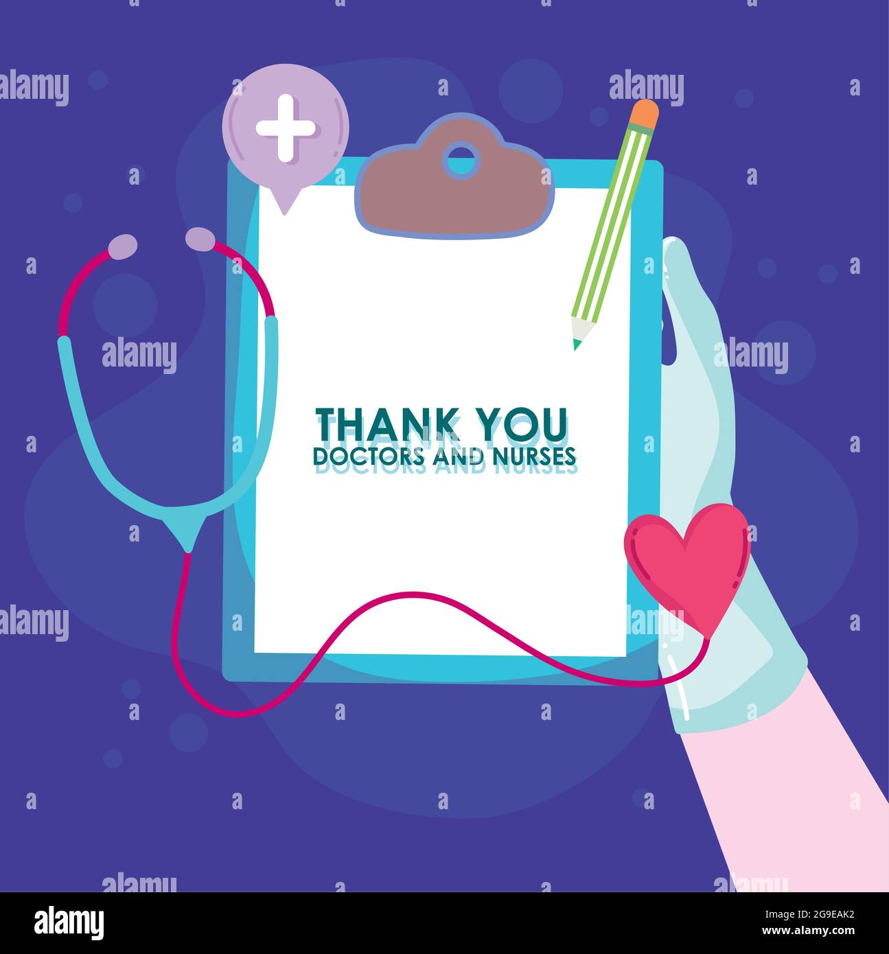 Thank lettering nurses Stock Vector Images - Alamy